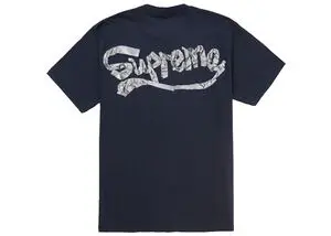 Supreme Tape Tee Shirt - Navy Blue