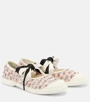 Valentino Garavani Bay Bay Checked Tweed Sneakers
