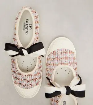 Valentino Garavani Bay Bay Checked Tweed Sneakers