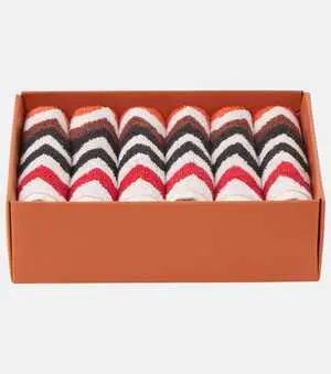 Missoni Zigzag Set Of 6 Cotton Face Towels - Multicoloured
