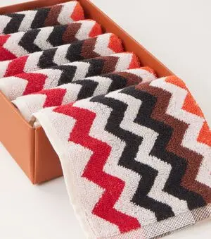 Missoni Zigzag Set Of 6 Cotton Face Towels - Multicoloured