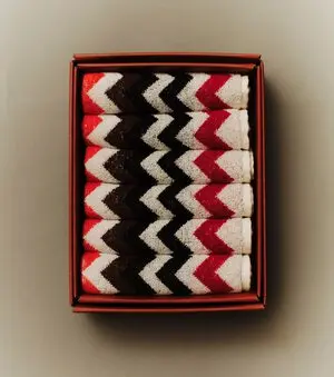 Missoni Zigzag Set Of 6 Cotton Face Towels - Multicoloured