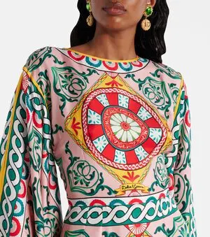 Dolce & Gabbana Printed Silk Gown