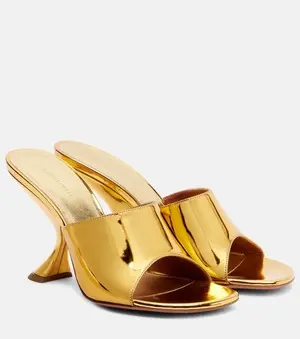 Amina Muaddi Gold Tone Shoes For Women