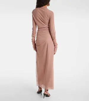 Sir The Label Ruby Draped Sheer Maxi Dress