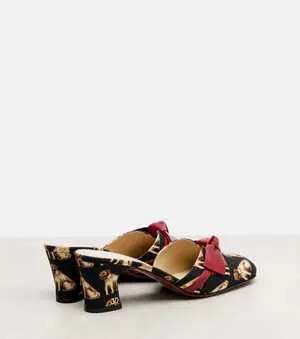 Valentino Garavani Knotty 60 Printed Leather Mules - Black