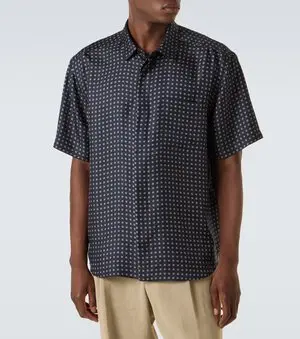 Saint Laurent Printed Silk Shirt - Blue