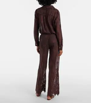 Melissa Odabash Etta Lace Wide-leg Pants