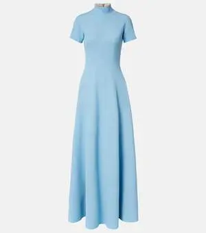 EMILIA WICKSTEAD Malinda Wool Crepe Gown - Blue