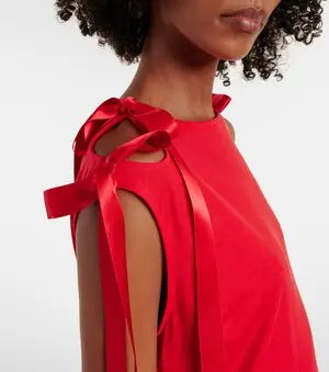 Simone Rocha Bow-detail Jersey Midi Dress - Red