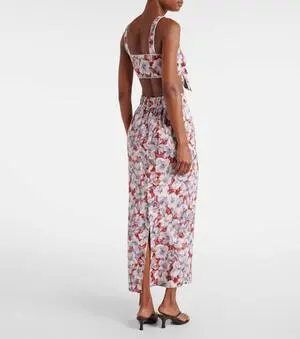 Posse Luna Floral Linen Crop Top - Multicoloured