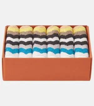 Missoni Best Zigzag Set Of 6 Cotton Terry Hand Towels - Multicoloured