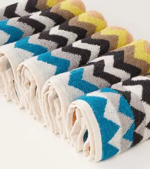 Missoni Best Zigzag Set Of 6 Cotton Terry Hand Towels - Multicoloured