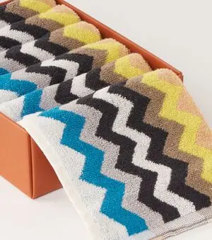 Missoni Best Zigzag Set Of 6 Cotton Terry Hand Towels - Multicoloured