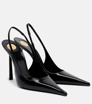 Saint Laurent Vendome 110 Leather Slingback Pumps - Black