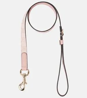 Gucci Gg Leather-trimmed Dog Leash - Pink