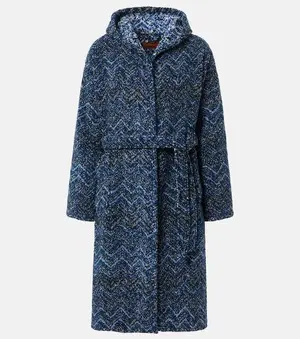 Missoni Azul Zigzag Cotton Terry Bathrobe - Blue