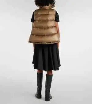 Sacai Asymmetric Quilted Down Vest - Beige