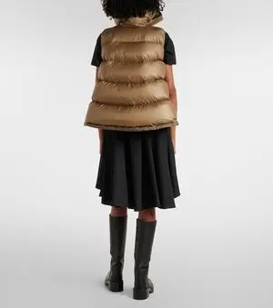 Sacai Asymmetric Quilted Down Vest - Beige