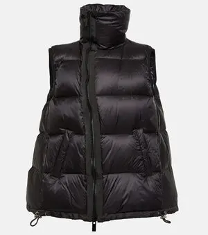 Sacai Asymmetric Quilted Down Vest - Black