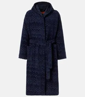 Missoni Zigzag Cotton Bathrobe - Blue