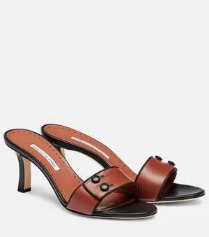 Manolo Blahnik Muluka 70 Leather Mules