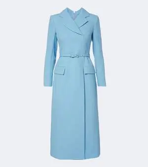 EMILIA WICKSTEAD Wool Crêpe Midi Dress - Blue