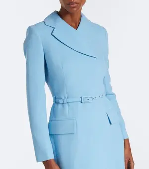 EMILIA WICKSTEAD Wool Crêpe Midi Dress - Blue