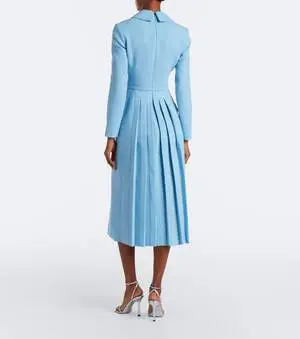 EMILIA WICKSTEAD Wool Crêpe Midi Dress - Blue