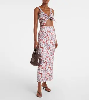 Posse Emma Floral Linen Maxi Skirt - Multicoloured