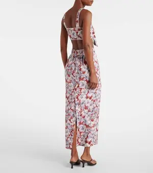 Posse Emma Floral Linen Maxi Skirt - Multicoloured