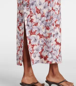 Posse Emma Floral Linen Maxi Skirt - Multicoloured