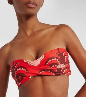 Johanna Ortiz Printed Bikini Top - Red