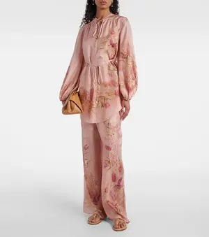 Zimmermann Cascadian Floral Silk Tunic - Pink