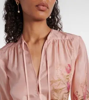 Zimmermann Cascadian Floral Silk Tunic - Pink