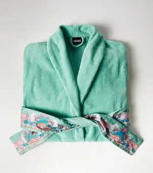 Versace Coral Theatre Cotton Terry Bathrobe