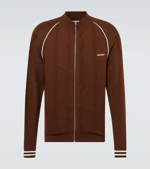 Miu Miu Logo Cotton-blend Zip-up Cardigan