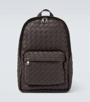 Bottega Veneta Intrecciato Leather Backpack - Brown
