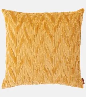 Missoni Fossile Chevron Velvet Down Cushion - Yellow