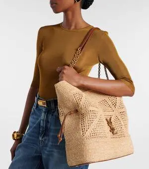 Saint Laurent Jamie Cassandre Raffia Tote Bag