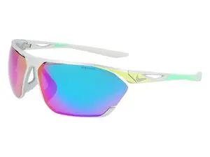 Nike Stratus Wrap Sunglasses - Brushed Silver Turq Mirror (stratus/dc3407