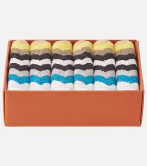 Missoni Best Zigzag Set Of 6 Cotton Terry Hand Towels - Multicoloured