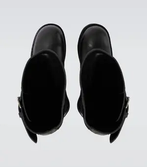 Balenciaga Venom Leather Biker Boots - Black