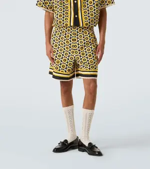 Valentino Garavani Printed Cotton Poplin Shorts