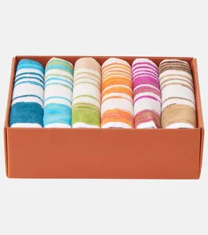 Missoni Fiammetta Set Of 6 Cotton Terry Hand Towels - Multicoloured
