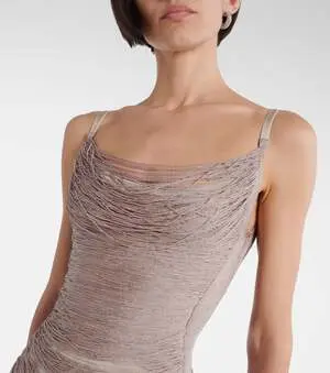 Attico Fringed Mini Dress