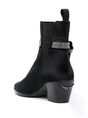 Zadig&Voltaire Crystal-embellished Velvet Boots