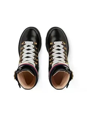 Gucci Leather Ankle Boots With Sylvie Web Detail