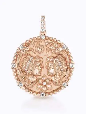 BRIONY RAYMOND Diamond Zodiac Medallion - 18k Rose Gold