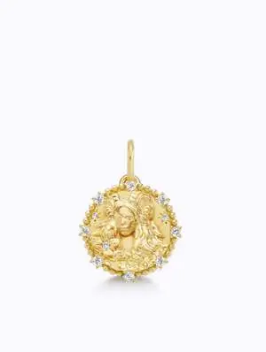BRIONY RAYMOND Diamond Zodiac Medallion - 18 Karat Yellow Gold